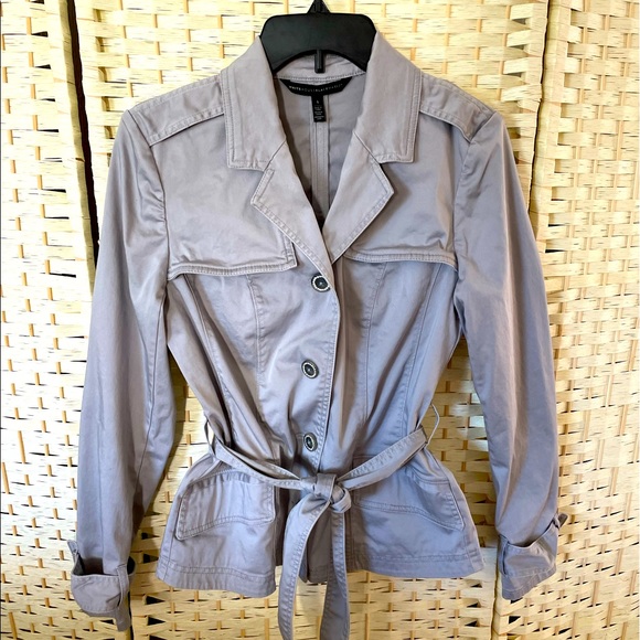 White House Black Market | Jackets & Coats | Whbm Gray Trench Style ...